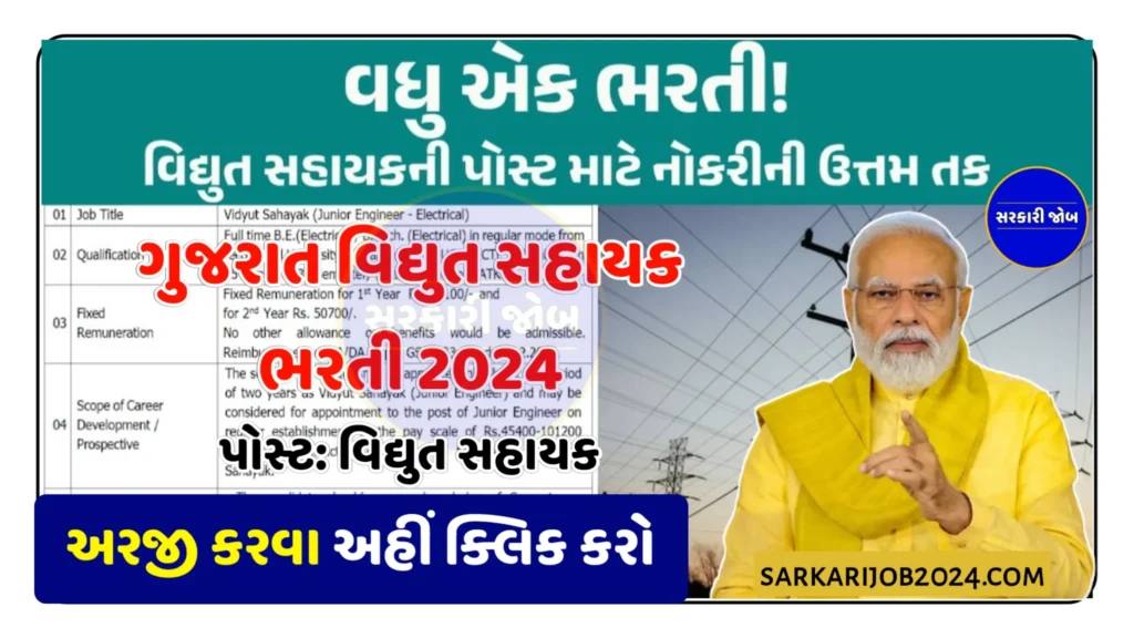 Vidhyut sahayak bharti 2024: ગુજરાતમાં વિદ્યુત સહાયકની મોટી ભરતી, ₹ 45 ...